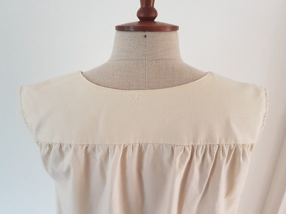 1960's cream cotton tabard/smock style blouse - Gem