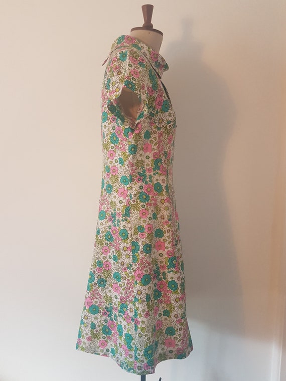 1960's 'Evelyn-Eve' Ivory, pink, green & turquoise fl… - Gem 1960's 'Evelyn-Eve' Ivory, pink, green & turquoise fl… - Gem