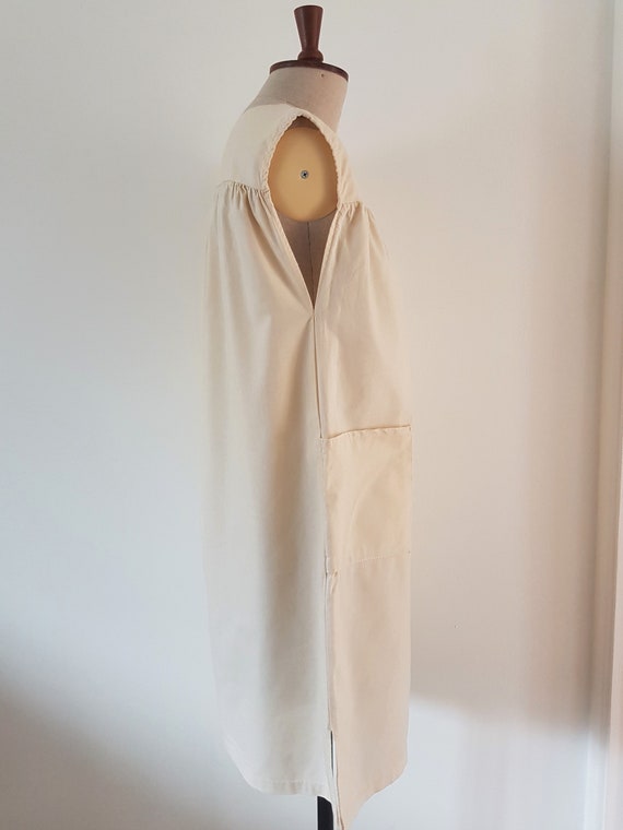 1960's cream cotton tabard/smock style blouse - Gem