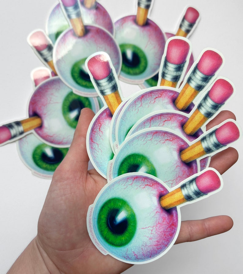 EYEBALL STICKER Waterproof Laptop Sticker Eye Sticker Weird Surreal ...