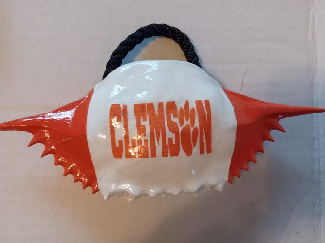 Hand Painted Clemson Decal Logo Crab Shell Ornament Similar to the One ...