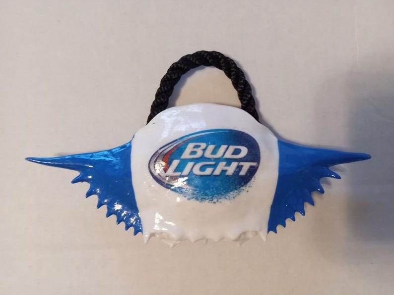 Hand Painted With Bud Light Decal Logo Crab Shell Ornament - Etsy