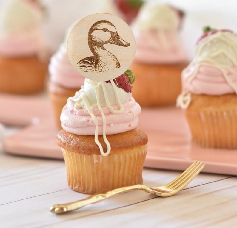 Duck Cupcake Toppers, Boho Baby Shower, Duck Birthday Party, Duck Party ...