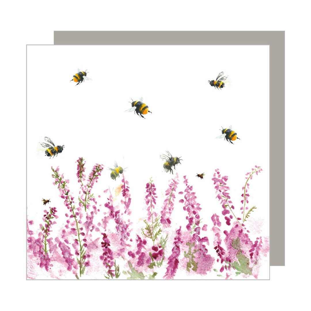 Heather and Bees Greeting Card - Etsy