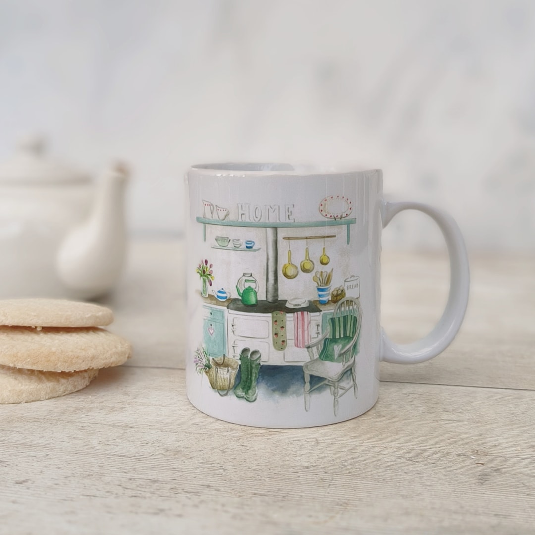 Aga Kitchen Mug "welcome Home" Watercolour Painting Pretty Gift for Tea Coffee Lover - Etsy UK