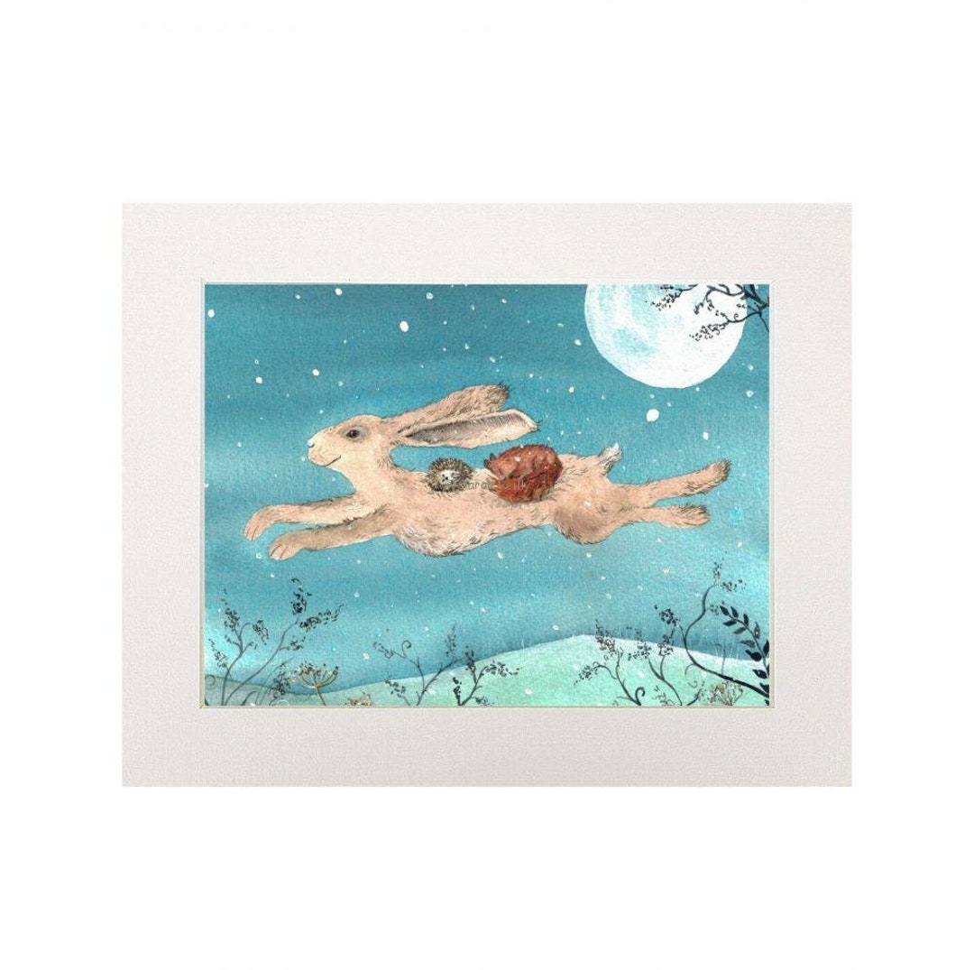 Flight of the Moon Hare Print (landscape) - Etsy
