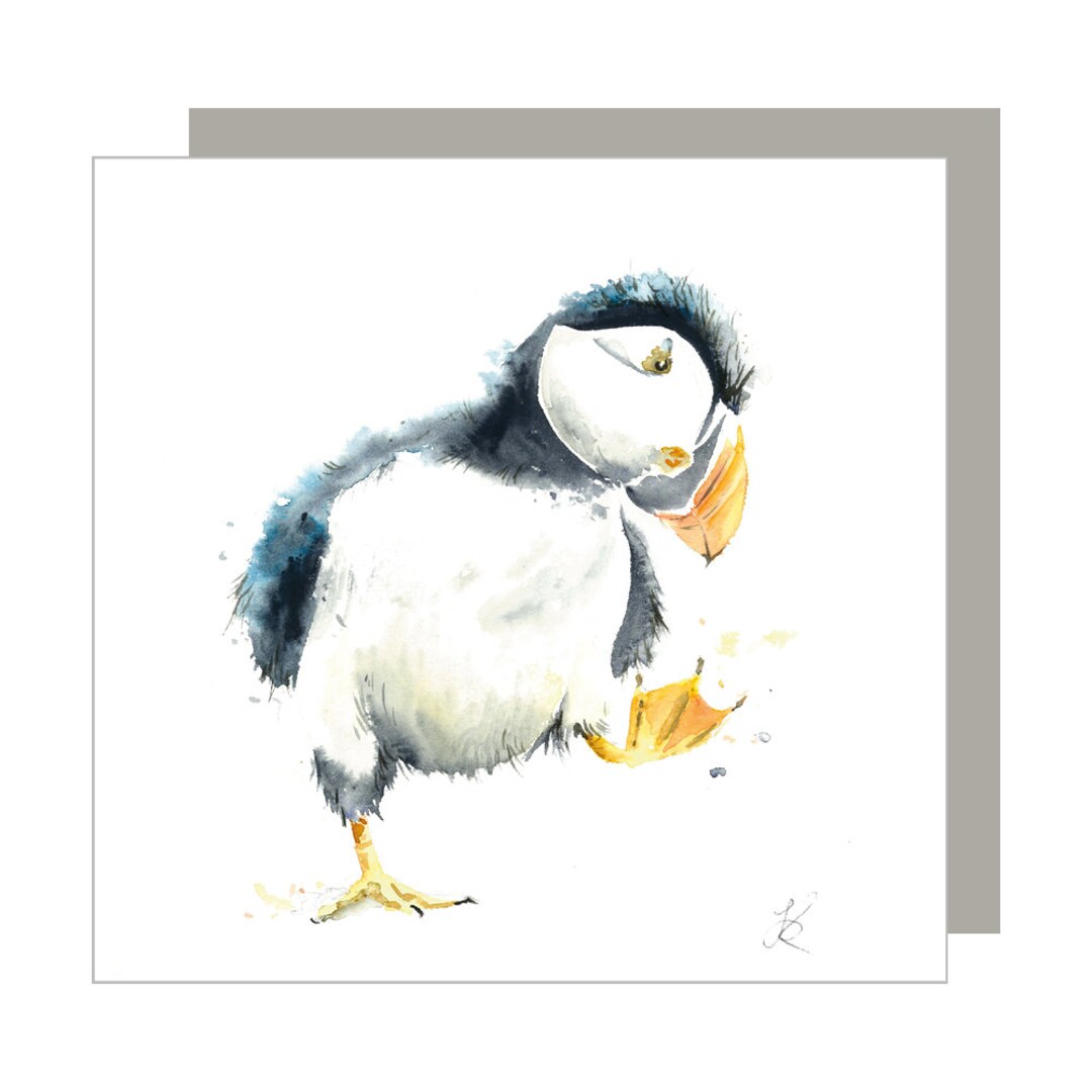 Pickle the Puffin Greeting Card - Etsy