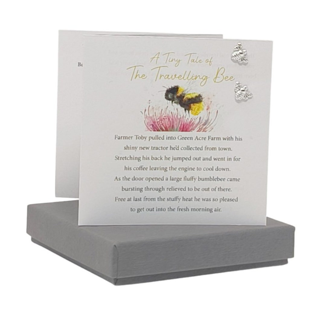 Bee Expanding Card With Silver Bee Earrings, Special Card, Painting ...