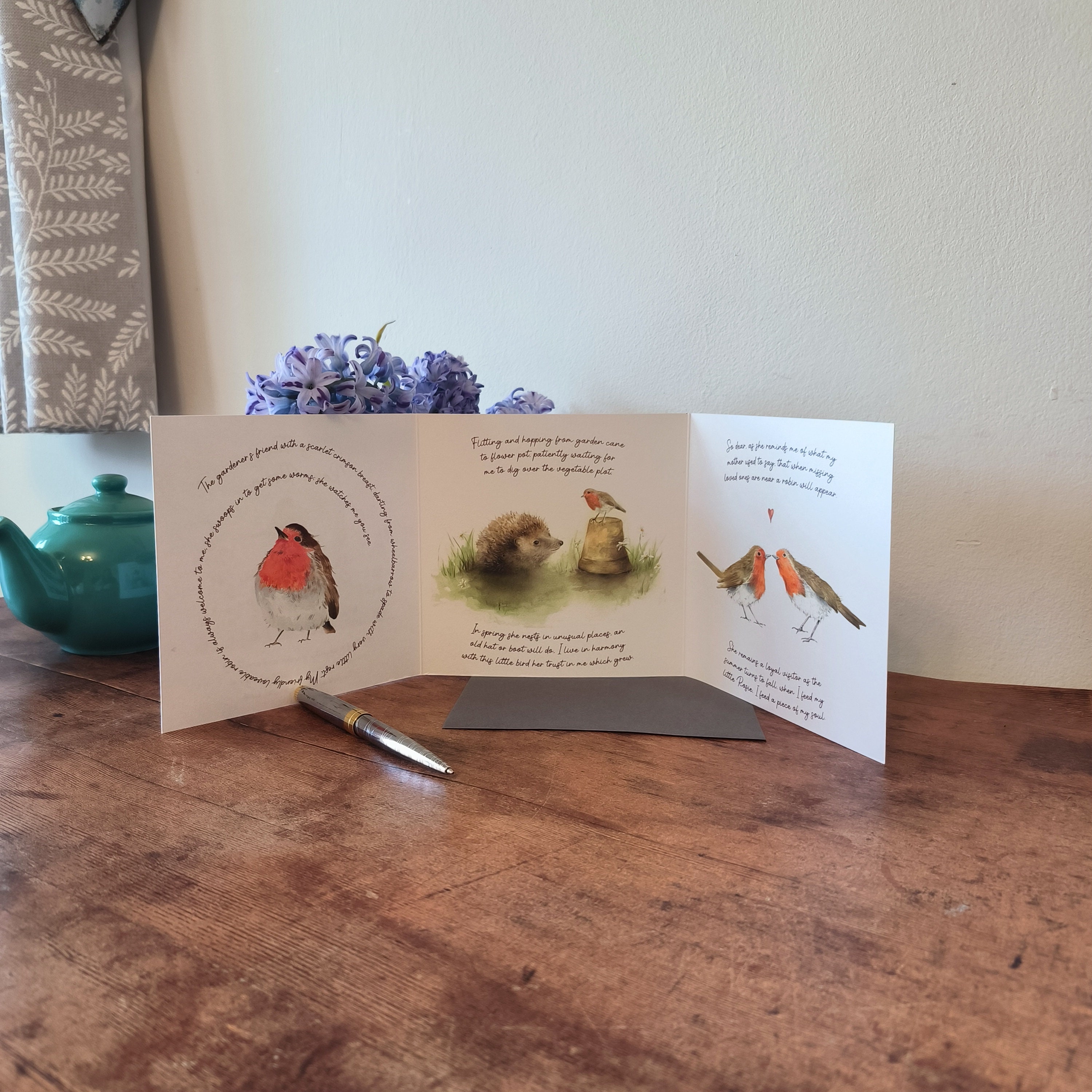 Hedgehog Card Robin Expanding Card Special Popup Card Robin Painting ...