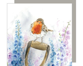 Robin Card Pop up Expanding Special Card Robin Painting Bird - Etsy