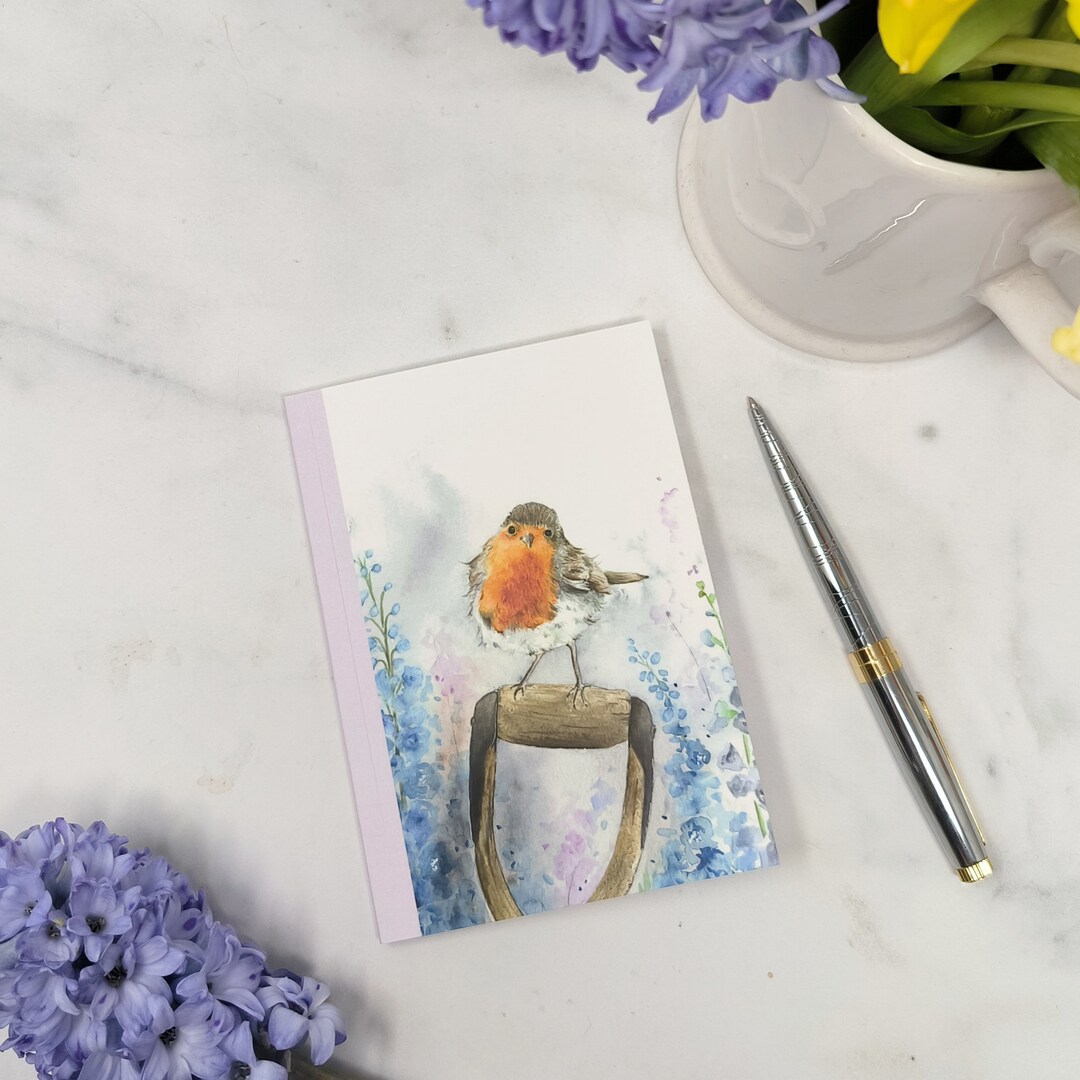 Cute Robin Notebook Robin Nature Notepad Country Garden Home Gift ...