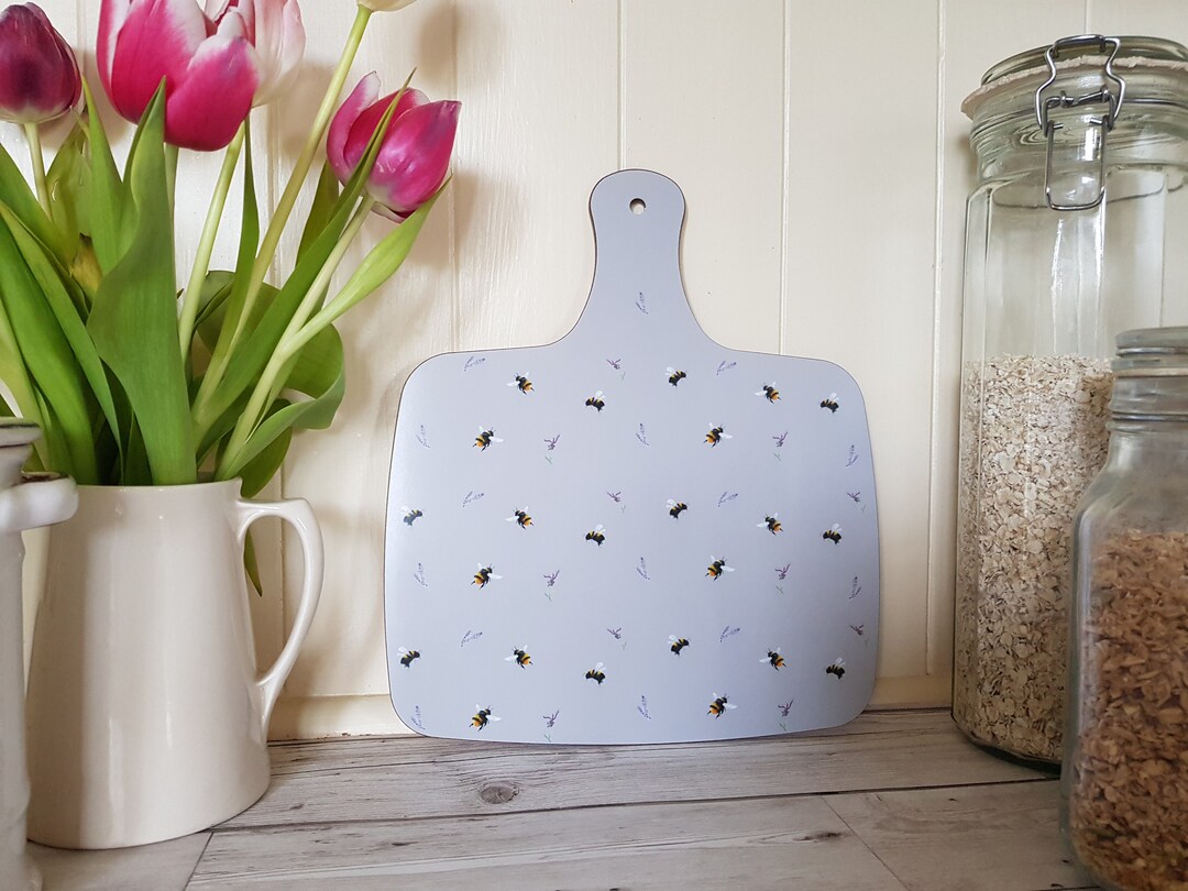 Bee Chopping Board Country Style Wild Flower Chopping Board Lavender ...