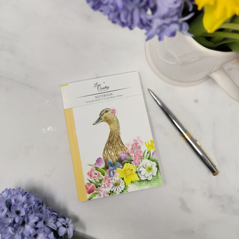Cute Duck Notebook Flowers Stationery Duck Gift Pocket A6 - Etsy UK