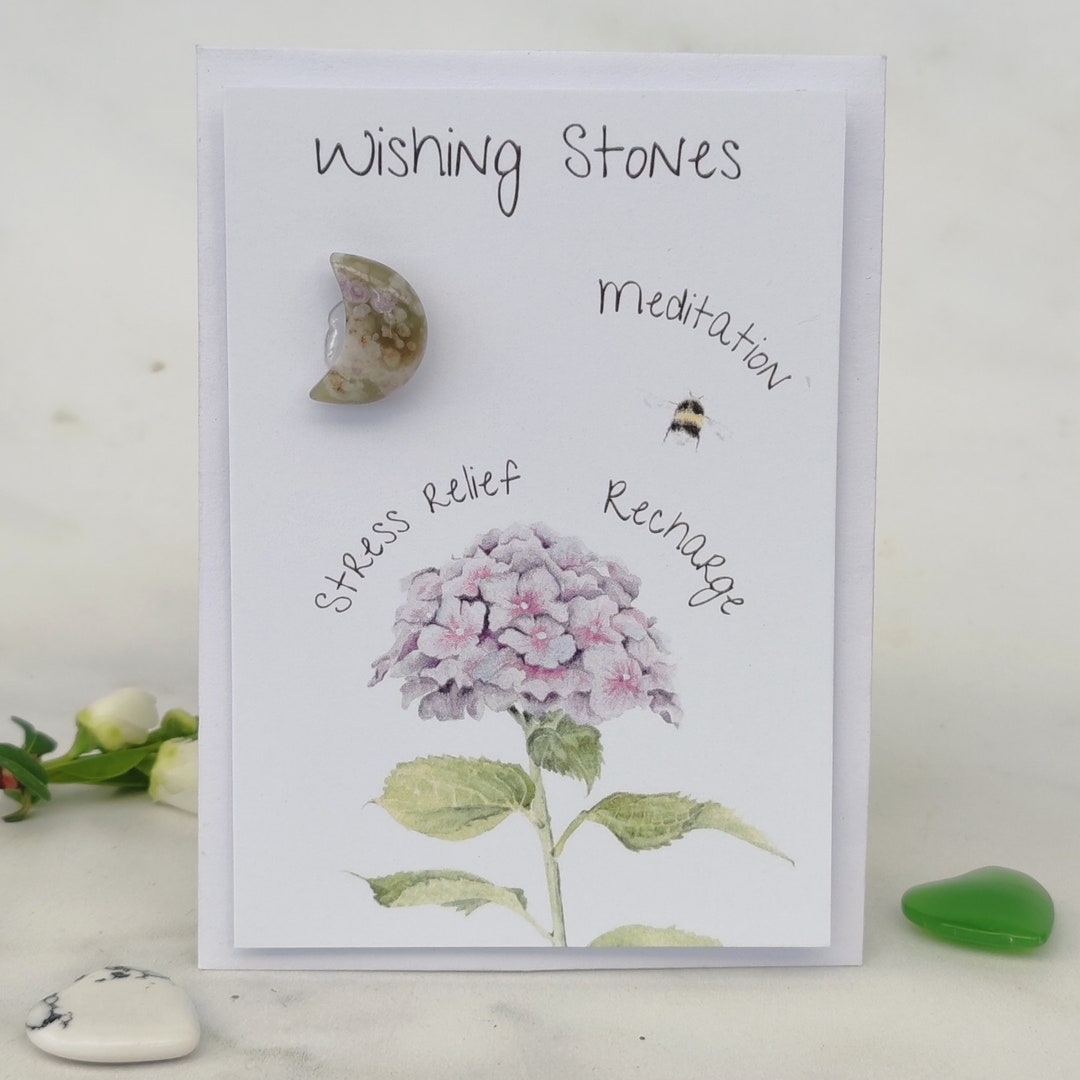 ENERGY - Wishing Stone Crystal Card With Original Artwork, Hygrangea ...