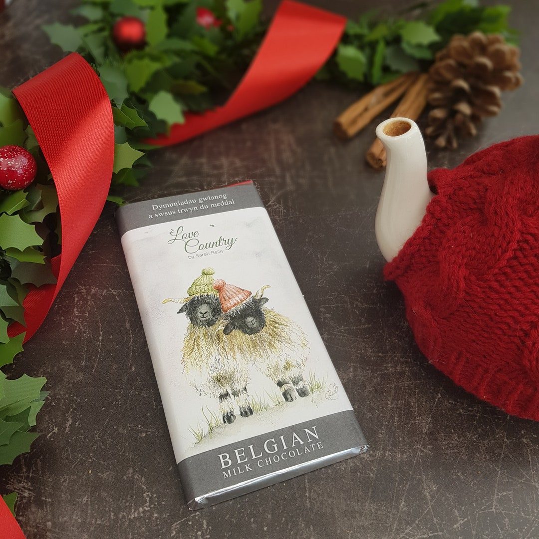 Cute Winter Sheep Christmas Luxury Belgian Chocolate Bar, Stocking ...