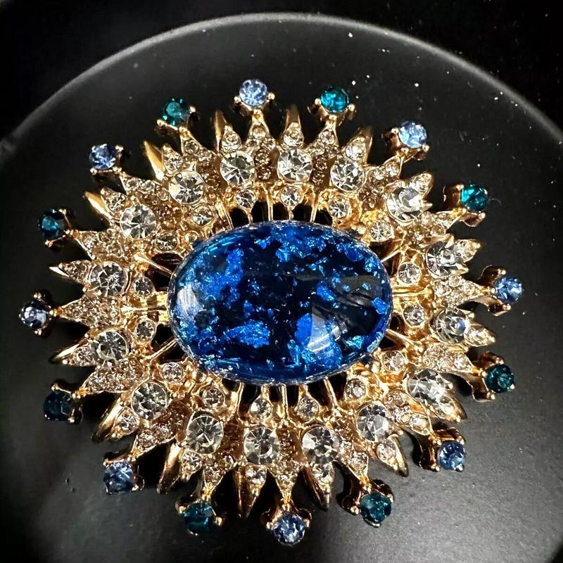 Blue Brooch - Etsy
