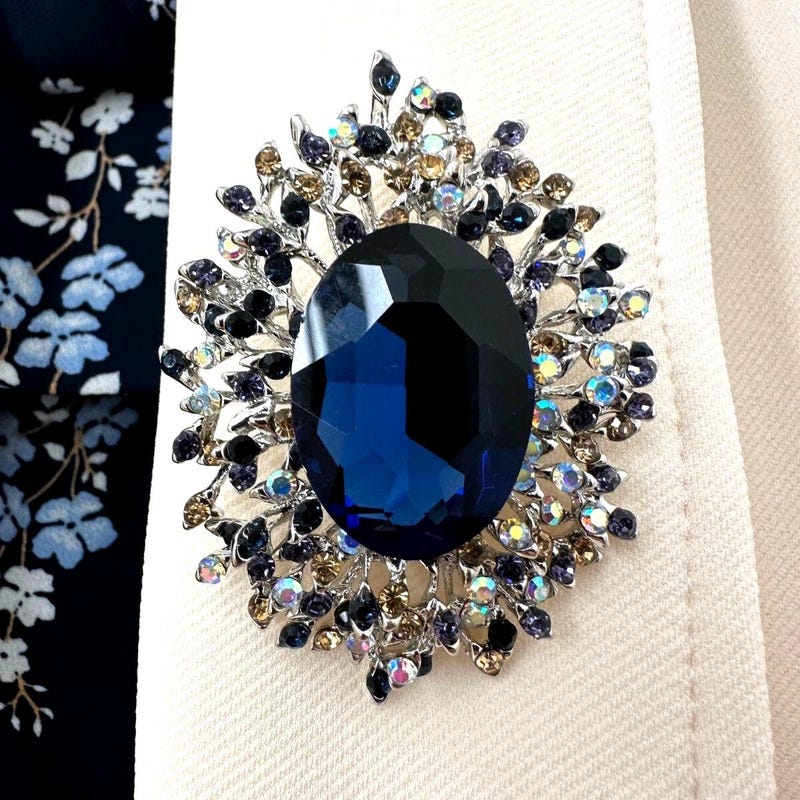 Blue Brooch - Etsy