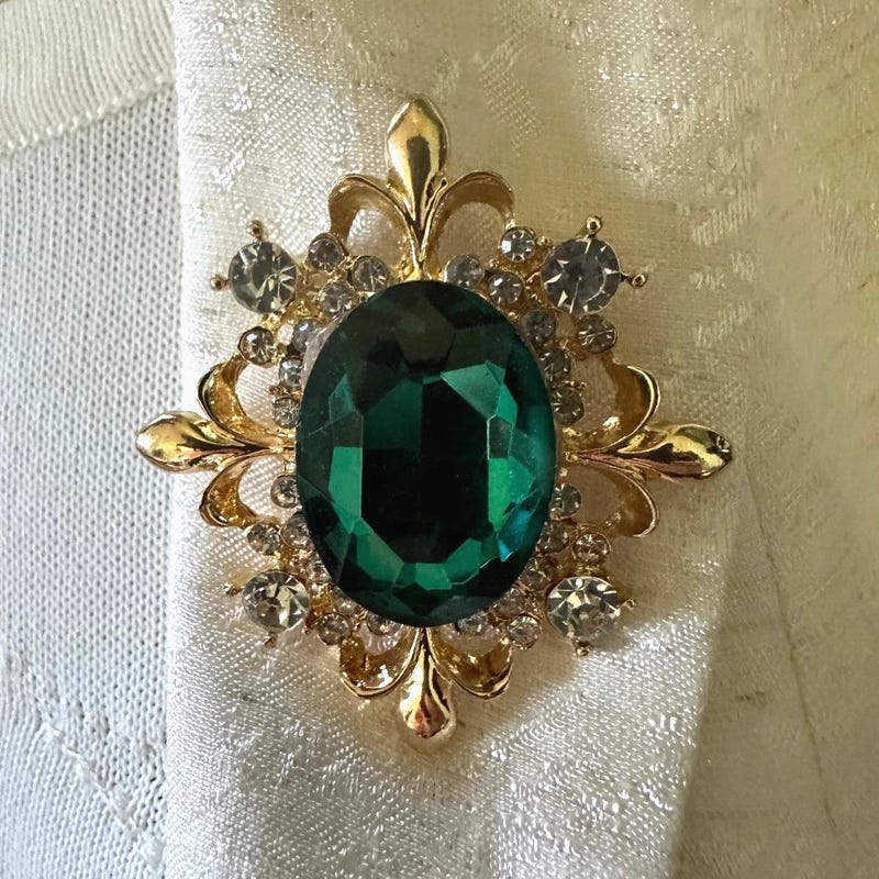 Emerald Green Brooches - Etsy
