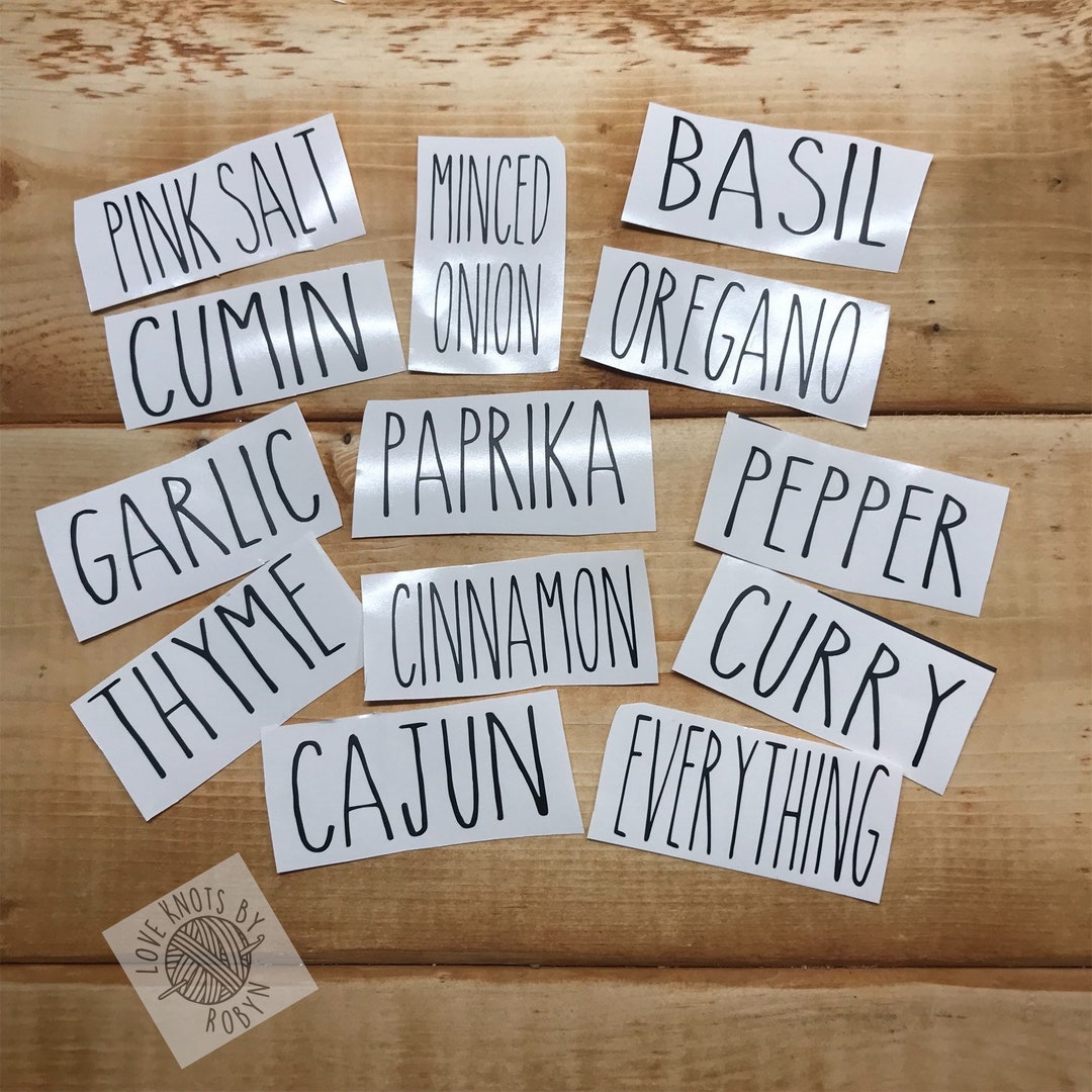 Rae Dunn Inspired Spice Decals / Farmhouse Kitchen Spice - Etsy