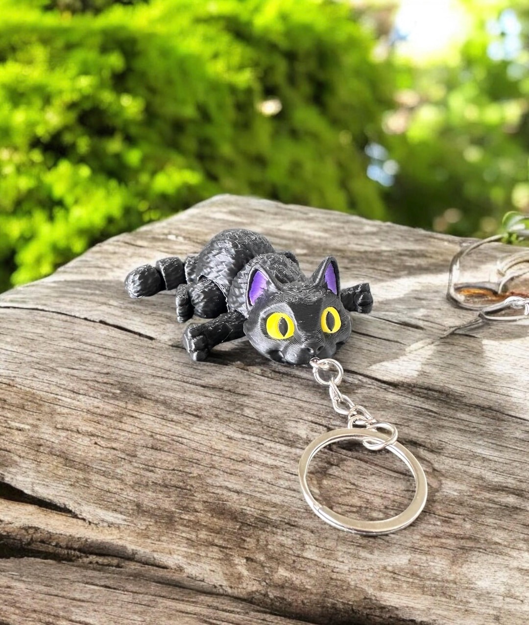 Mini Black Cat Keychain / 3d Printed Cat Keychain - Etsy