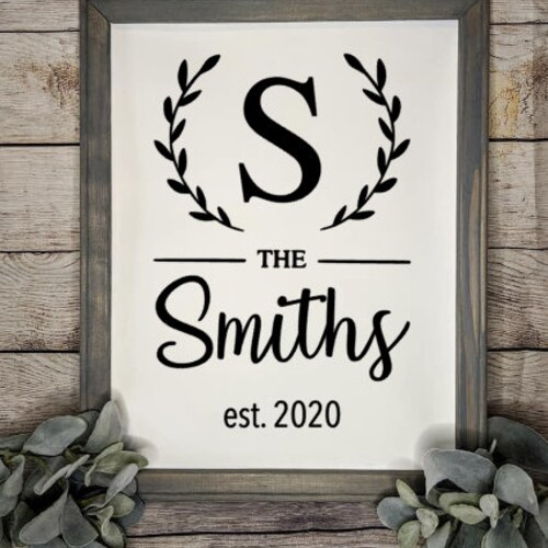 Last Name Reverse Canvas Sign/ Est Sign | Etsy