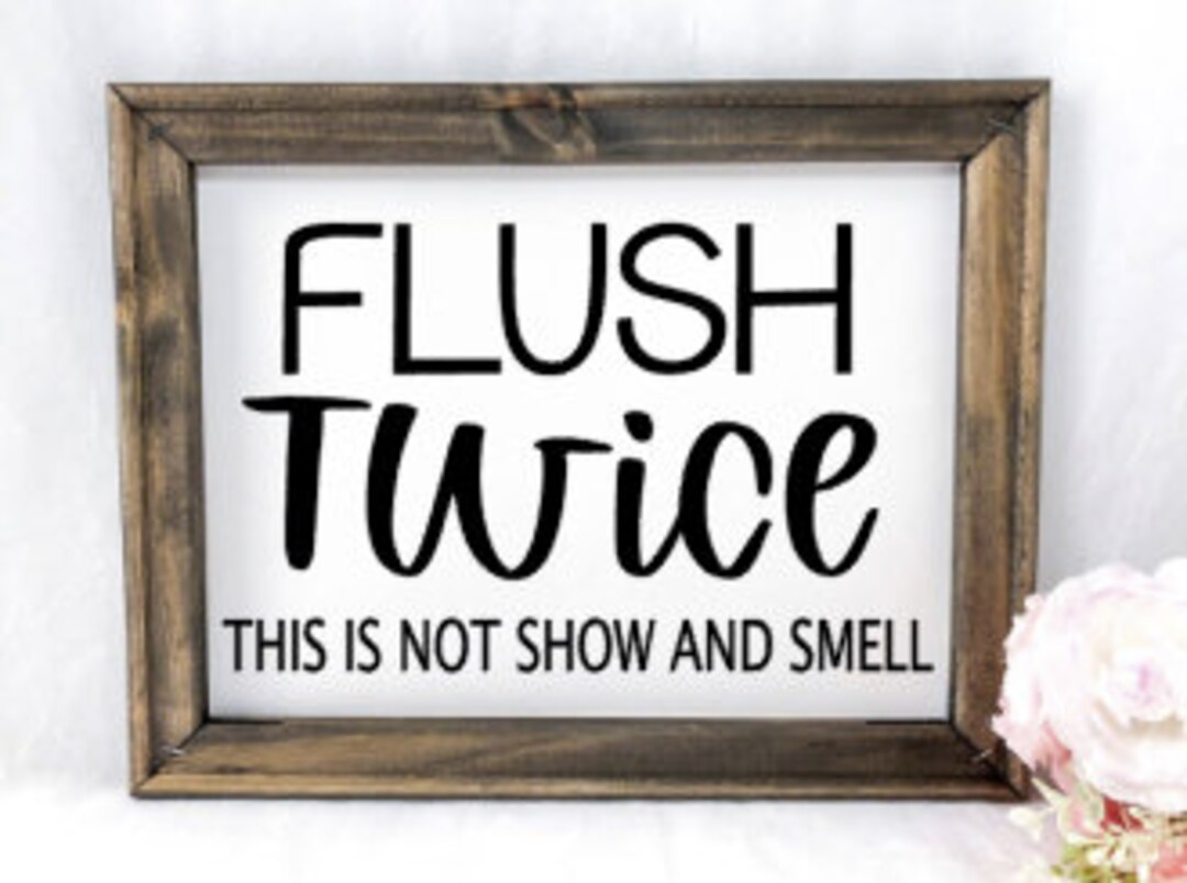 Flush Twice Reverse Canvas Sign - Etsy