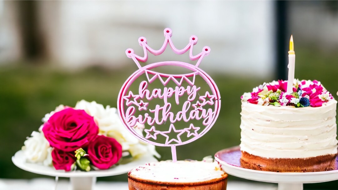 Happy Birthday Cake Topper / 3d Printed Cake Topper - Etsy