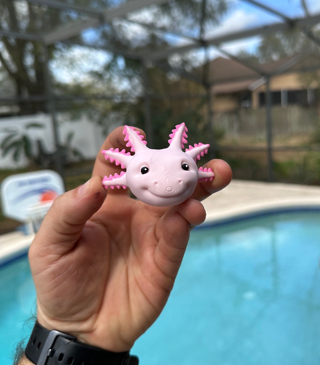 3D Printed Axolotl Head Magnet - Etsy