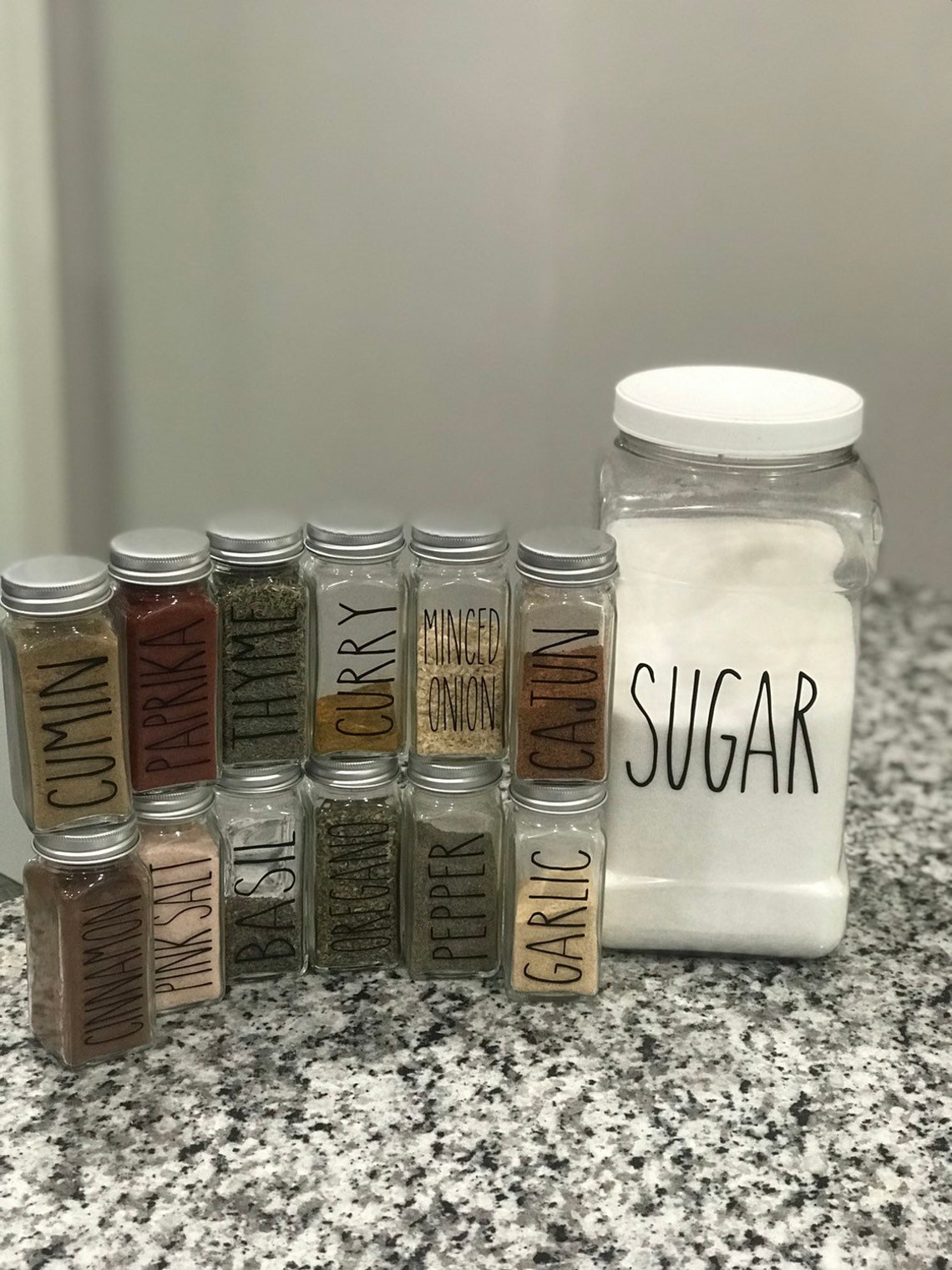 Rae Dunn Inspired Spice Decals / Farmhouse Kitchen Spice - Etsy