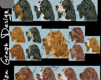 Brittany Spaniel CROSS STITCH Pattern CROCHET Graphghan | Etsy