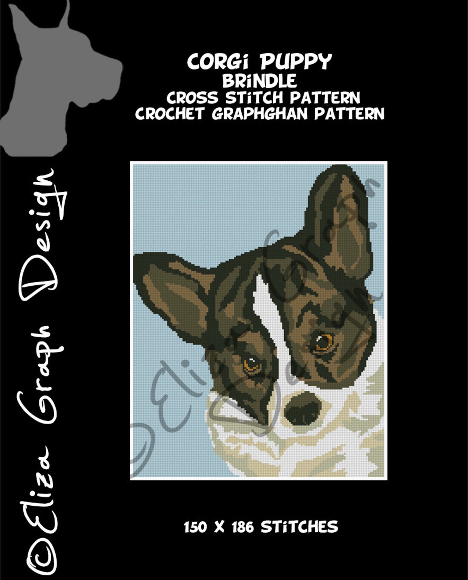 Corgi Puppy CROSS STITCH Pattern CROCHET Graphghan Blanket - Etsy