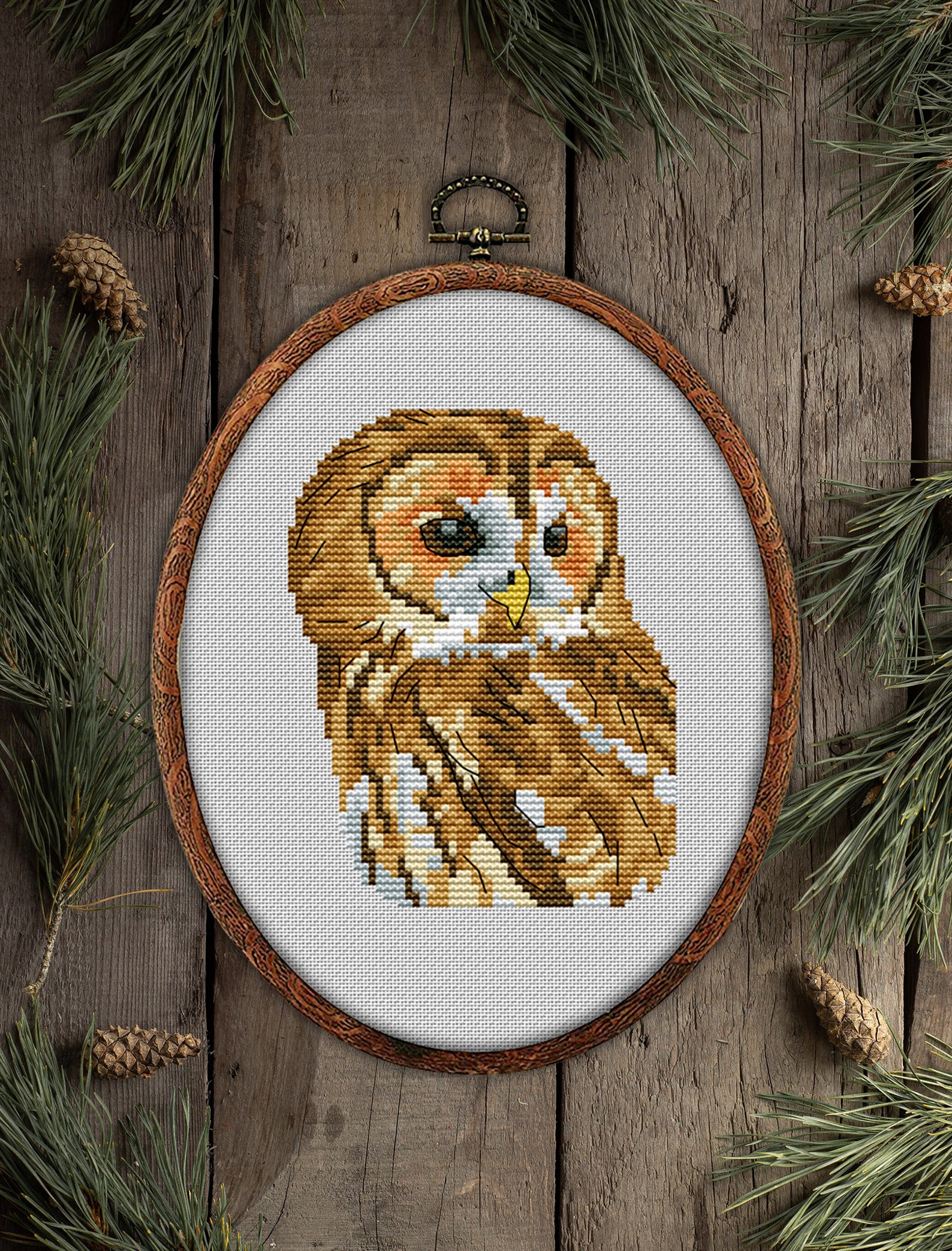 Tawny Owl Counted Cross Stitch Pattern PDF Bird DIY Easy | Etsy