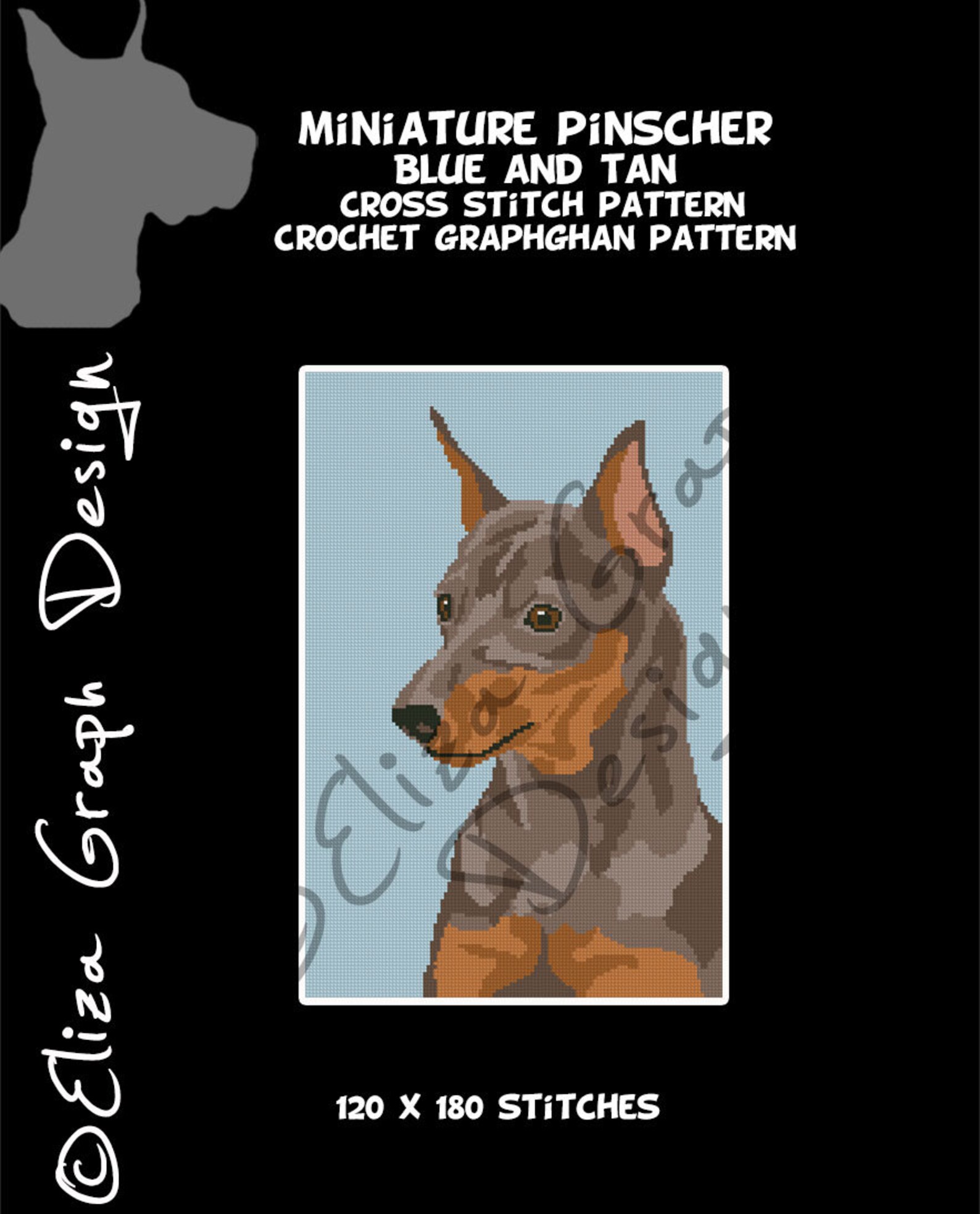Miniature Pinscher CROSS STITCH Pattern, CROCHET Graphghan Blanket ...