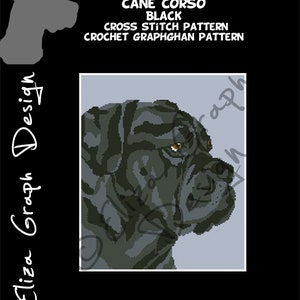 Cane Corso CROSS STITCH Pattern, CROCHET Graphghan Blanket Pattern - Etsy