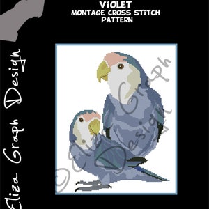 Lovebird Parrot CROSS STITCH Pattern, Parakeet Counted Cross Stitch ...