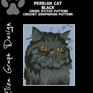 Persian Cat CROSS STITCH Pattern, CROCHET Graphghan Blanket Pattern - Etsy