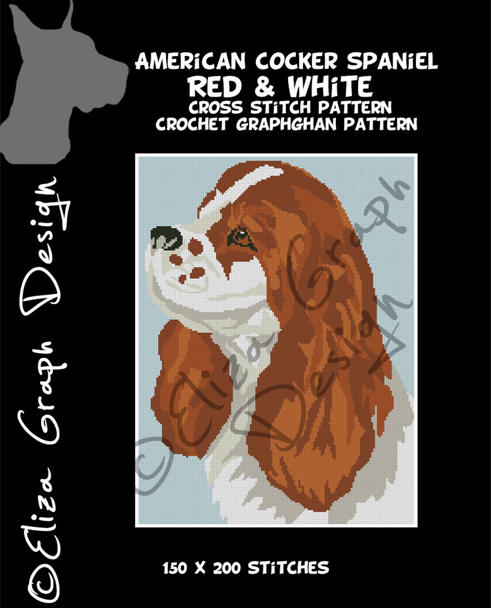 American Cocker Spaniel CROSS STITCH Pattern CROCHET | Etsy