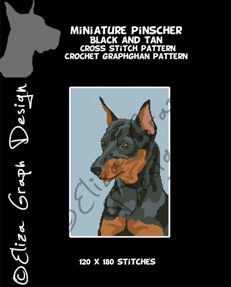 Miniature Pinscher CROSS STITCH Pattern, CROCHET Graphghan Blanket ...