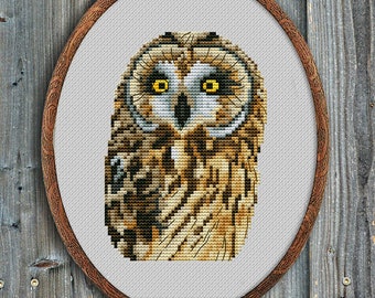Long Eared Owl Counted Cross Stitch Pattern PDF Bird DIY Easy | Etsy