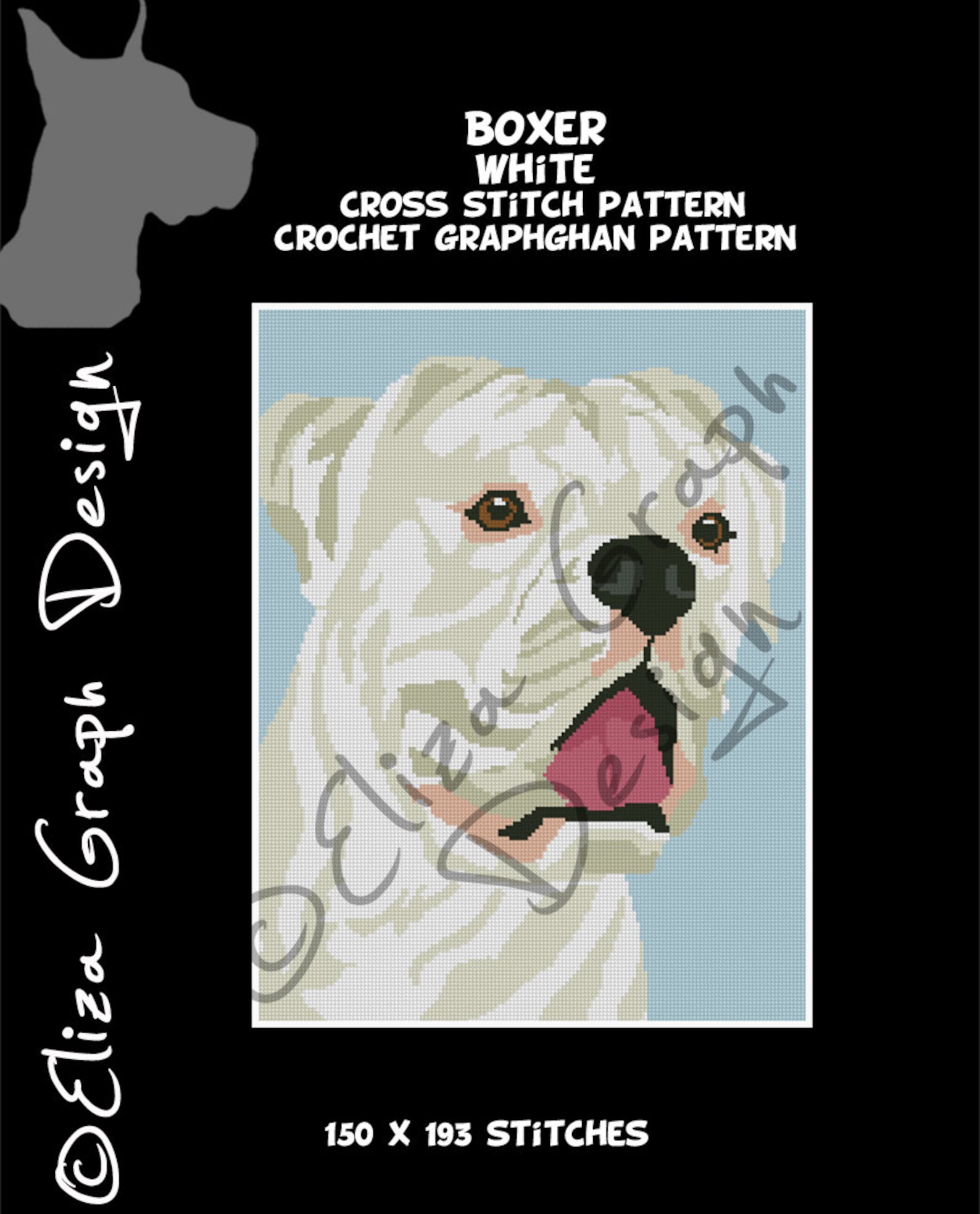 Boxer CROSS STITCH Pattern, CROCHET Graphghan Blanket Pattern - Etsy