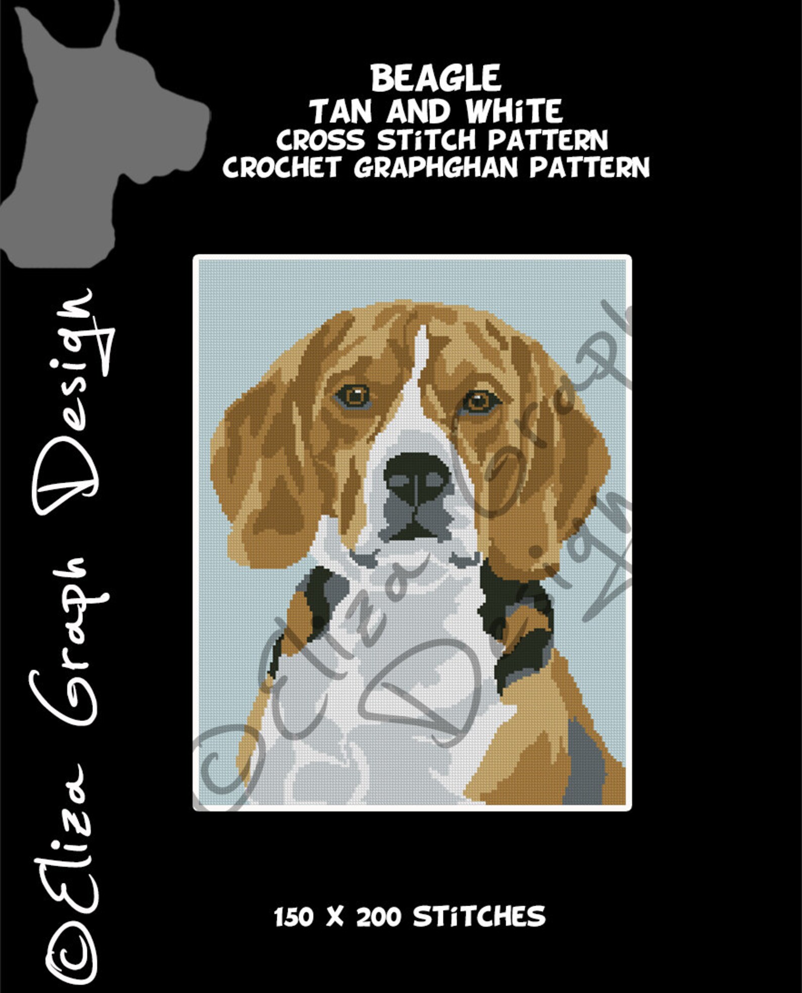 Beagle CROSS STITCH Pattern CROCHET Graphghan Blanket Pattern - Etsy