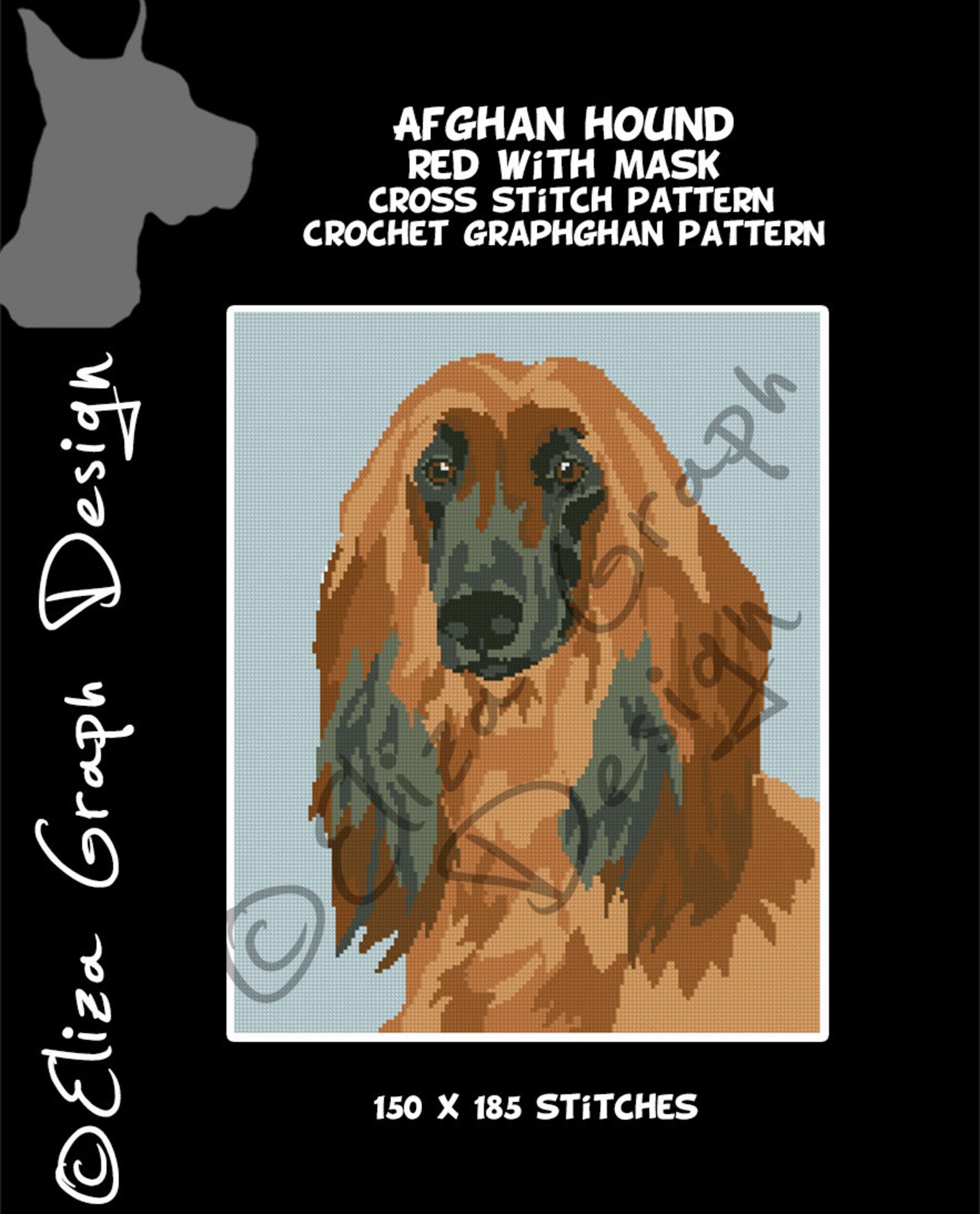 Afghan Hound CROSS STITCH Pattern, CROCHET Graphghan Blanket Pattern - Etsy