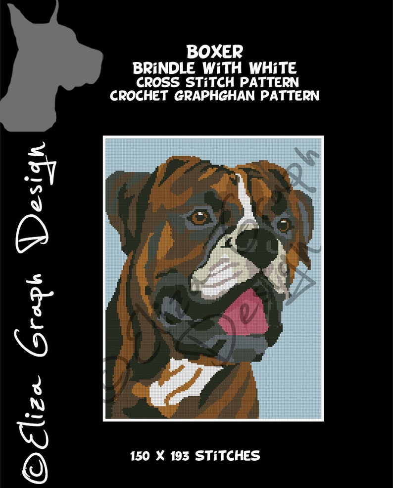 Boxer CROSS STITCH Pattern, CROCHET Graphghan Blanket Pattern - Etsy