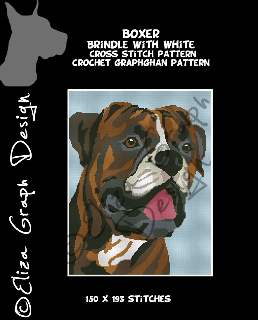 Boxer CROSS STITCH Pattern, CROCHET Graphghan Blanket Pattern - Etsy