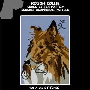 Rough Collie CROSS STITCH Pattern, CROCHET Graphghan Blanket Pattern - Etsy