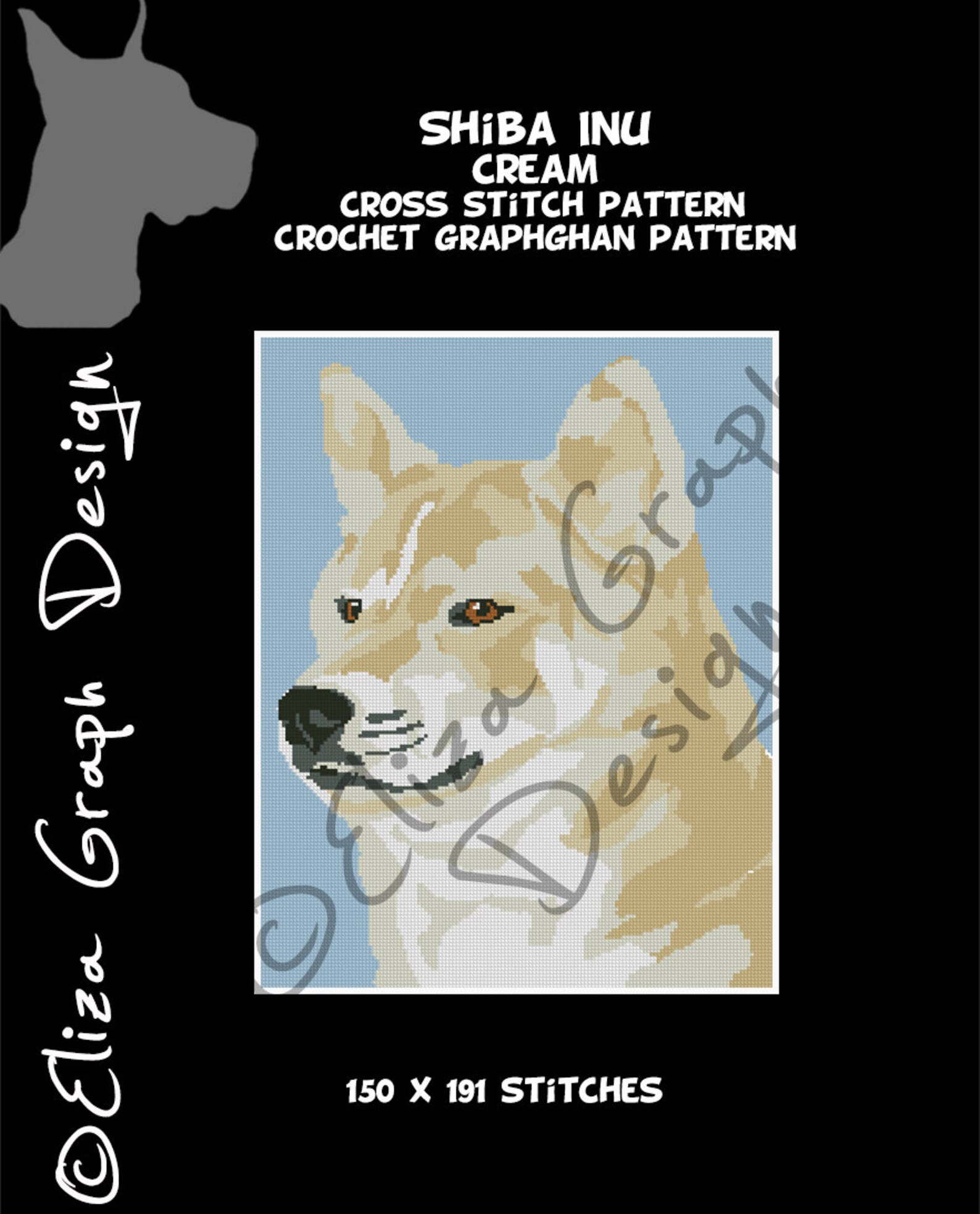 Shiba Inu CROSS STITCH Pattern CROCHET Graphghan Blanket | Etsy