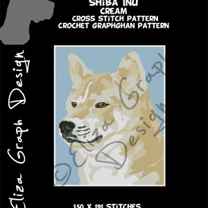 Shiba Inu CROSS STITCH Pattern, CROCHET Graphghan Blanket Pattern - Etsy