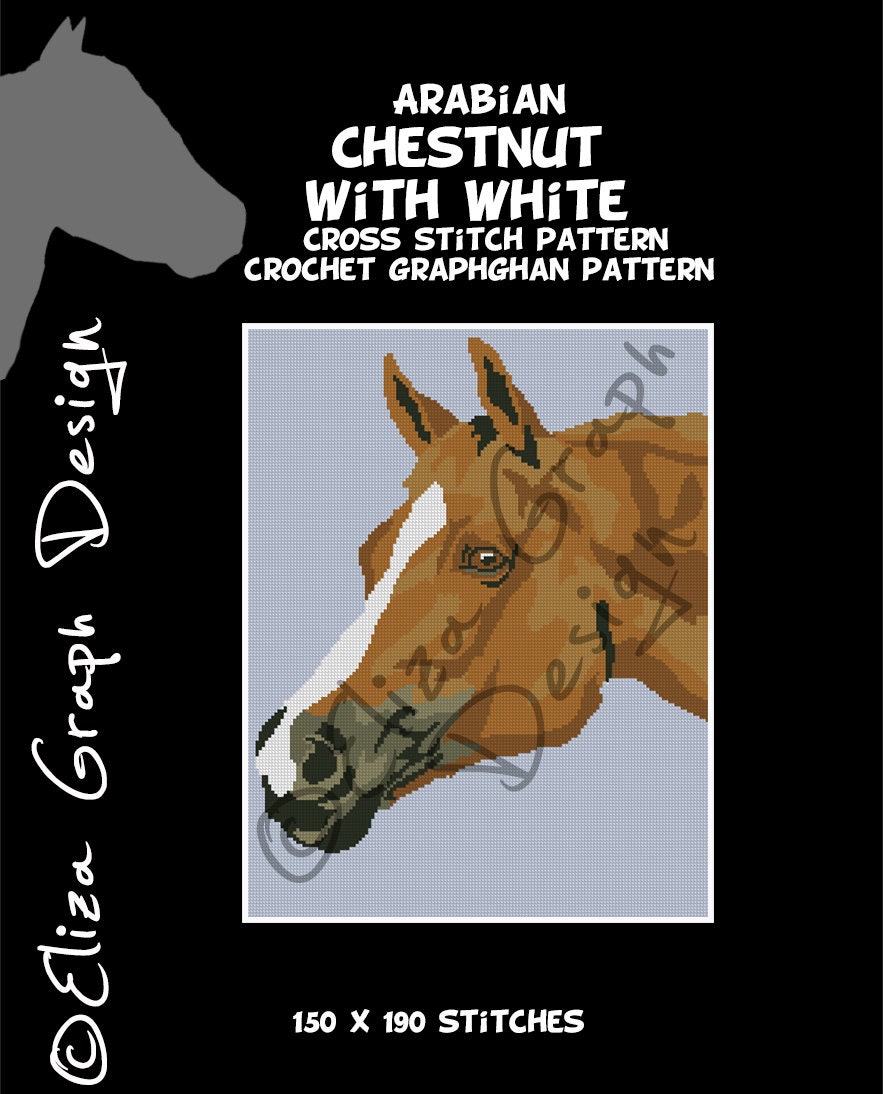 Arabian Horse CROSS STITCH Pattern CROCHET Graphghan Blanket | Etsy