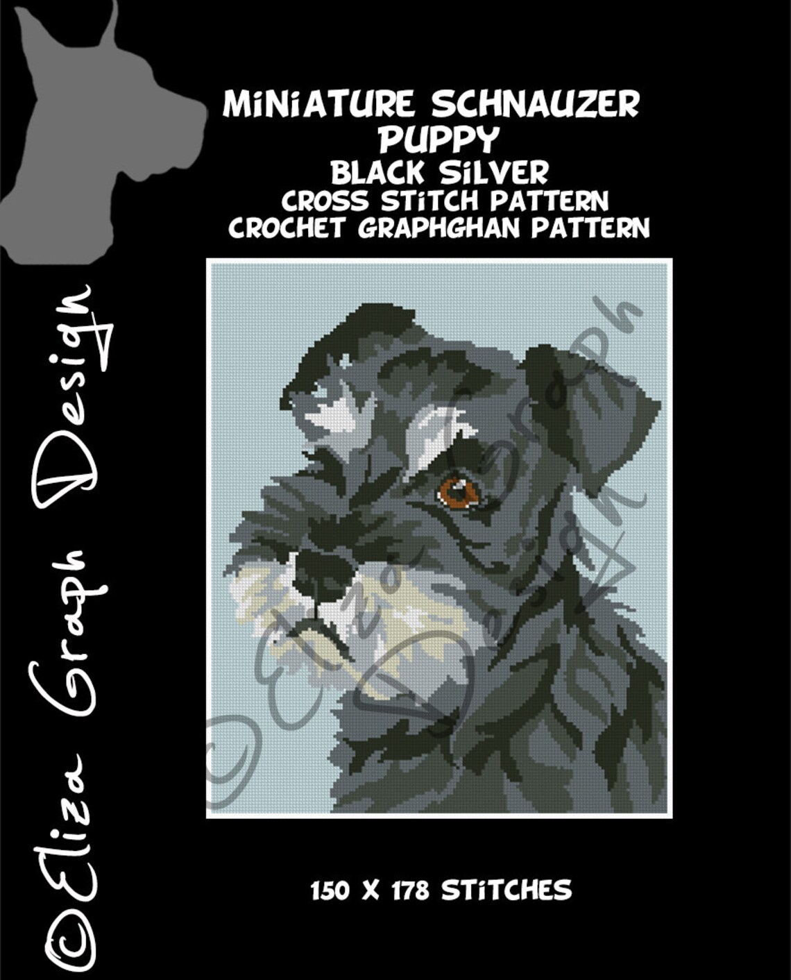 Miniature Schnauzer Puppy CROSS STITCH Pattern CROCHET | Etsy