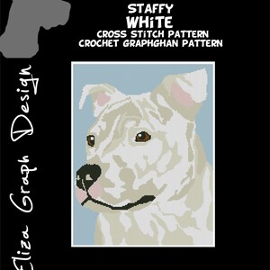 Staffordshire Bull Terrier CROSS STITCH Pattern, CROCHET Graphghan ...